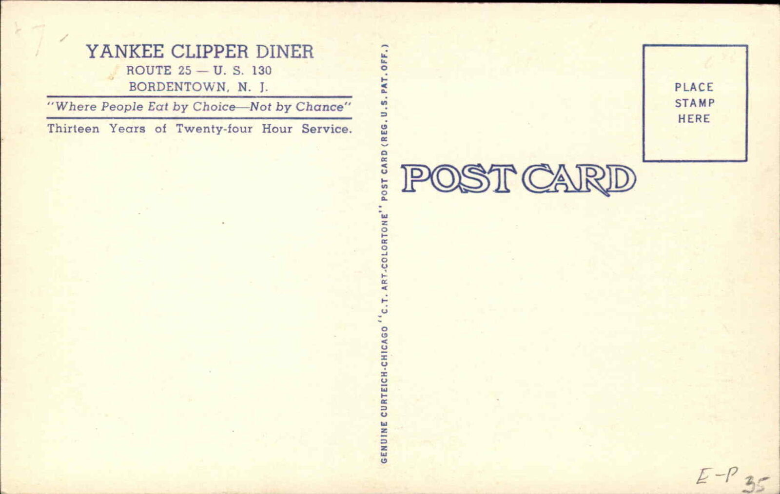 Vintage LINEN PC Bordentown New Jersey NJ YANKEE CLIPPER DINER | United ...