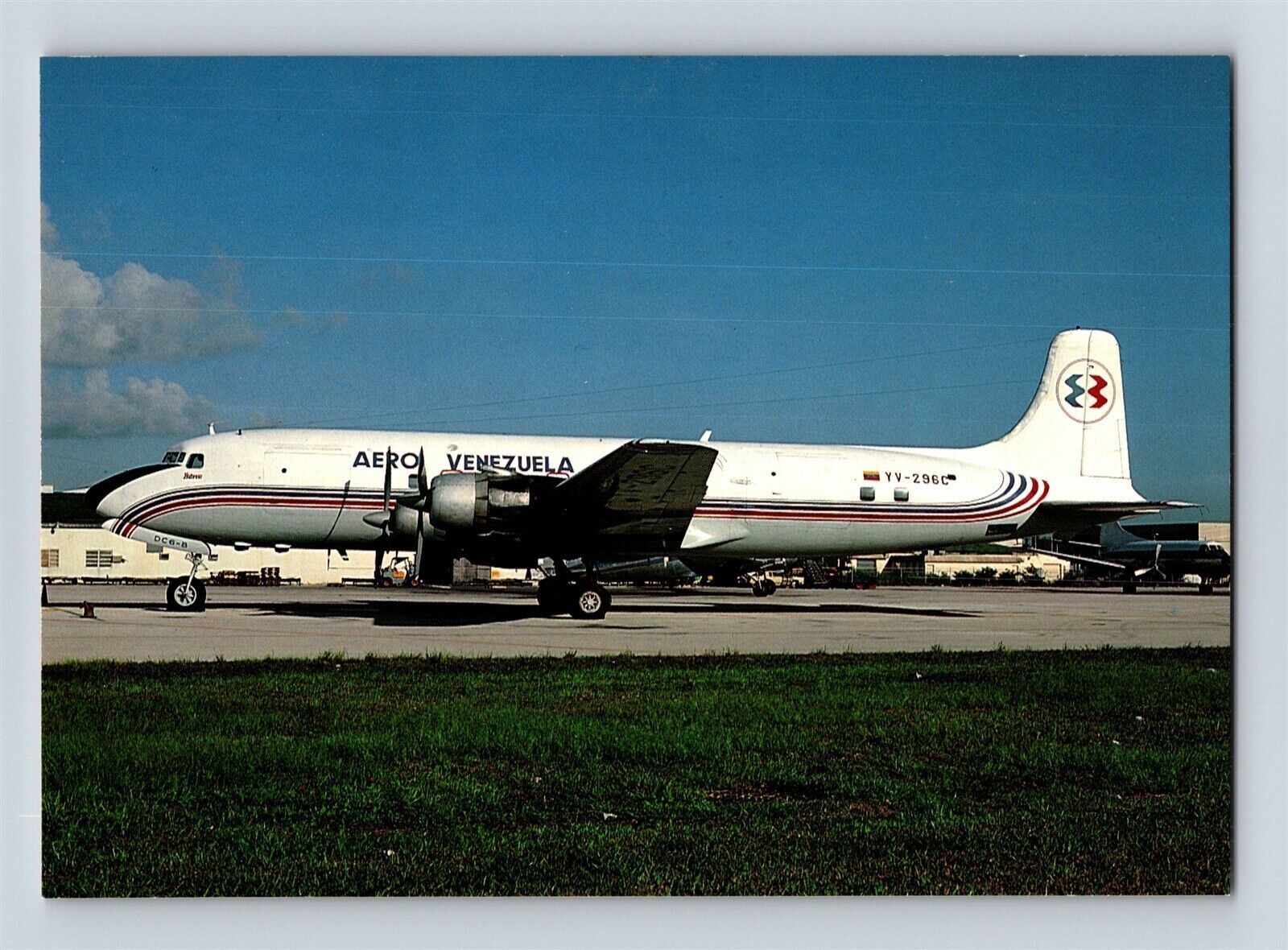 Aviation Airplane Postcard Aero Venezuela Airlines Airways Douglas DC ...