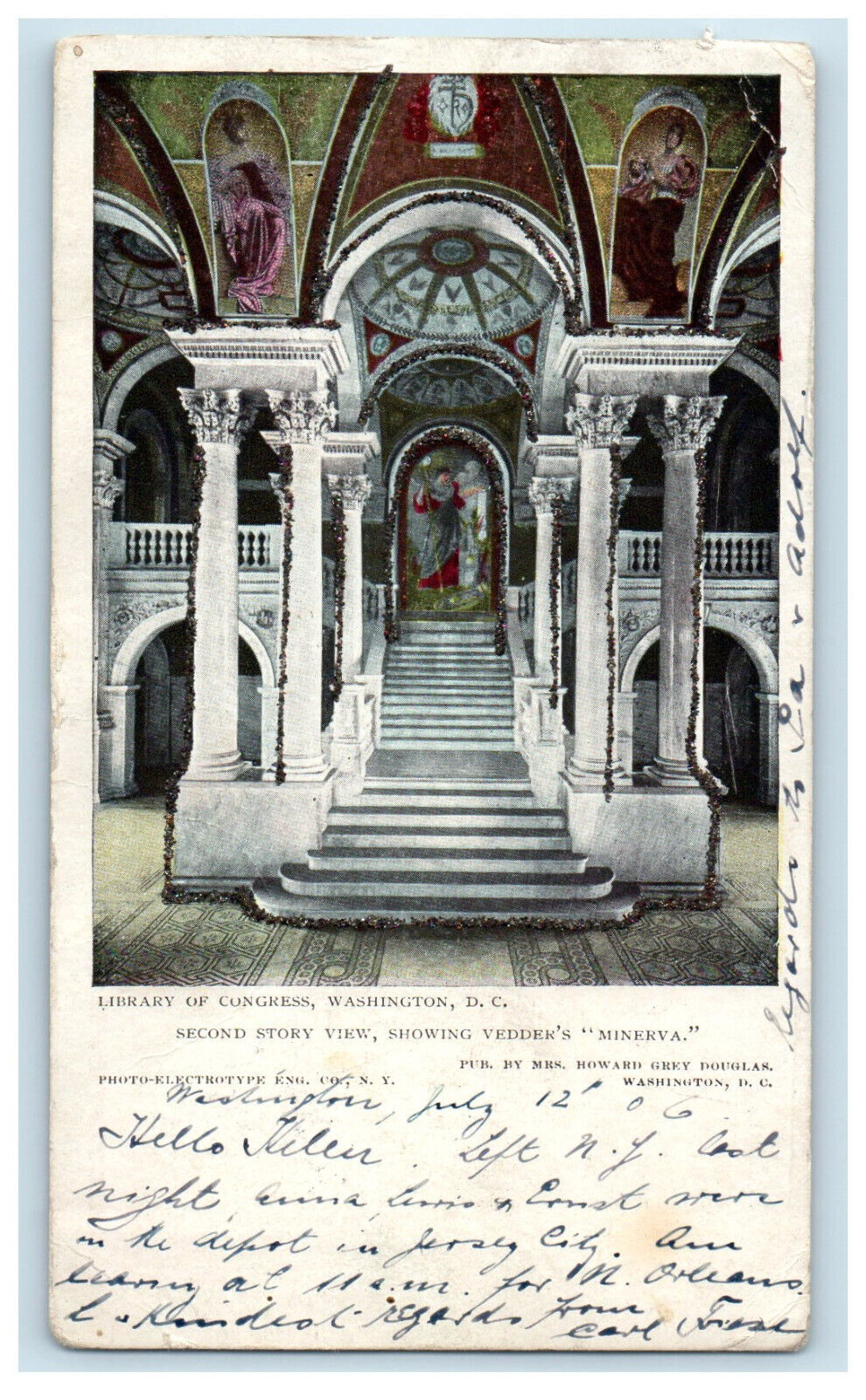 1906 Showing Vedder's "Minerva" Library of Congress Washington DC ...