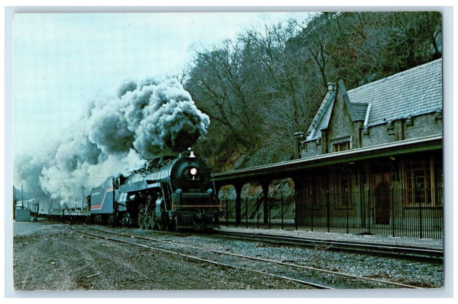 c1960 American Freedom Train Steam Locomotive Shore West Point New York ...