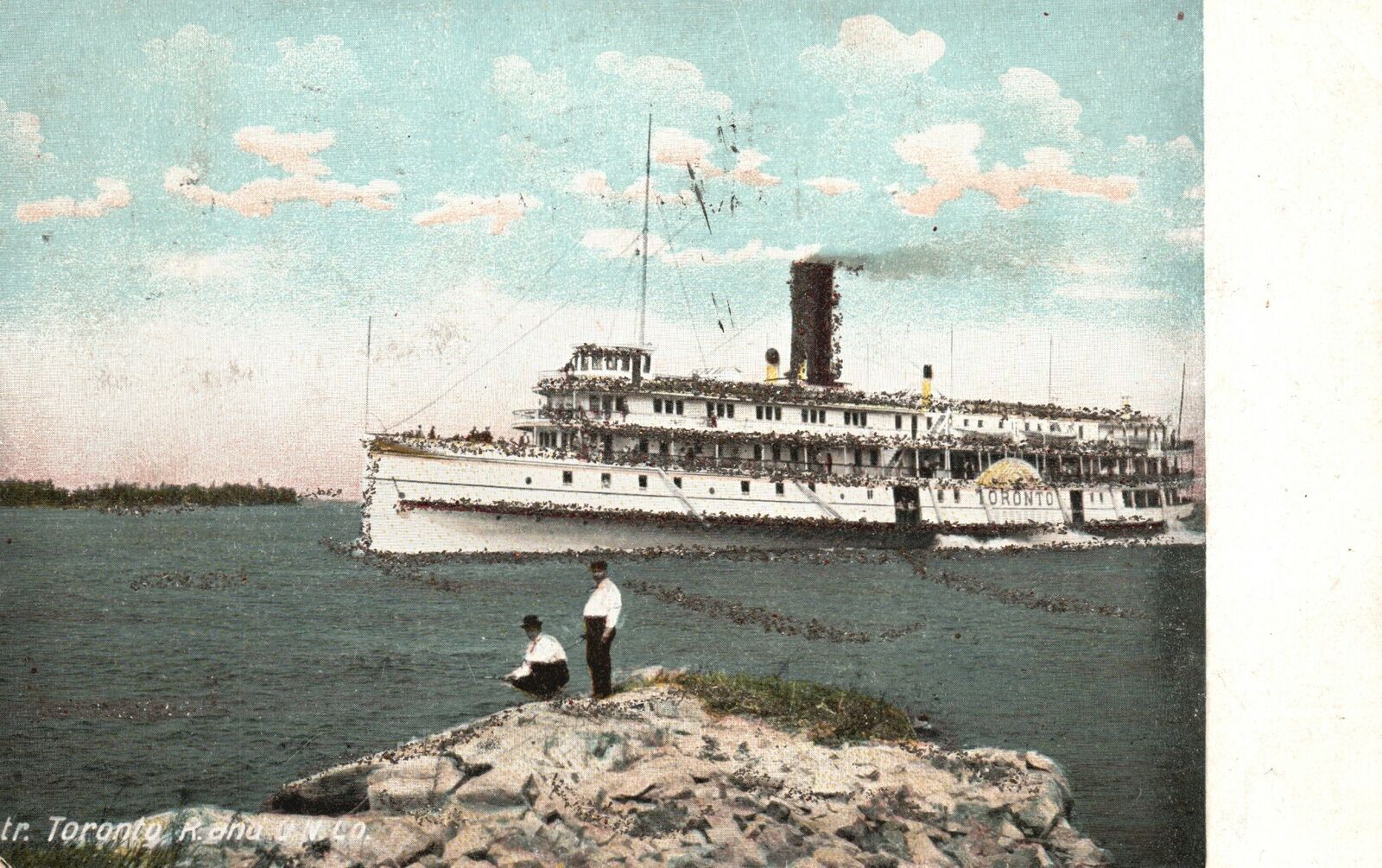 Vintage Postcard 1900's Steamship Fishermen's Sailing Ocean Boat ...