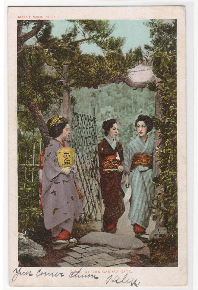 Japanese Women at Garden Gate Japan 1907c postcard | Asia & Middle East ...