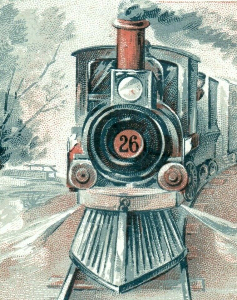 1870s-80s Victorian Scrap Steam Engine Train Railroad P215 | Ephemera ...