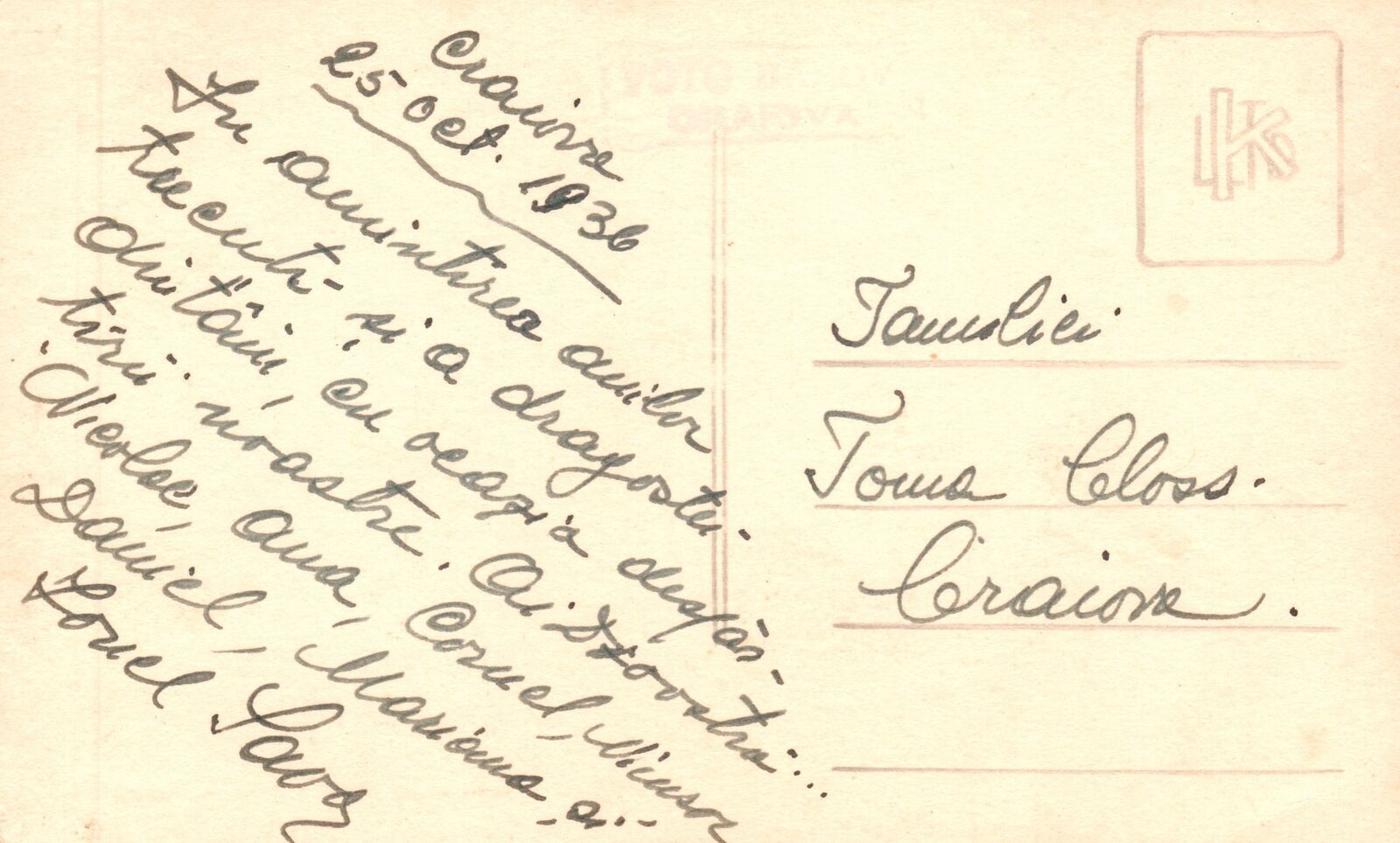 Vintage Postcard Family Photograph Mom Dad and Four Kids Big Family ...