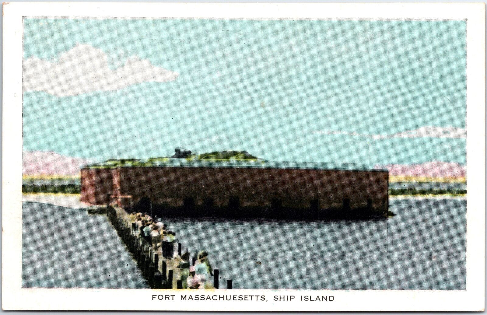 Vintage Postcard Fort Massachusetts on Ship Island Built by Confederate ...