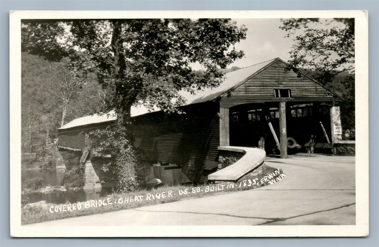 Erwin W.Va Cheat River Covered Bridge Vintage Real Photo Postcard Rppc ...
