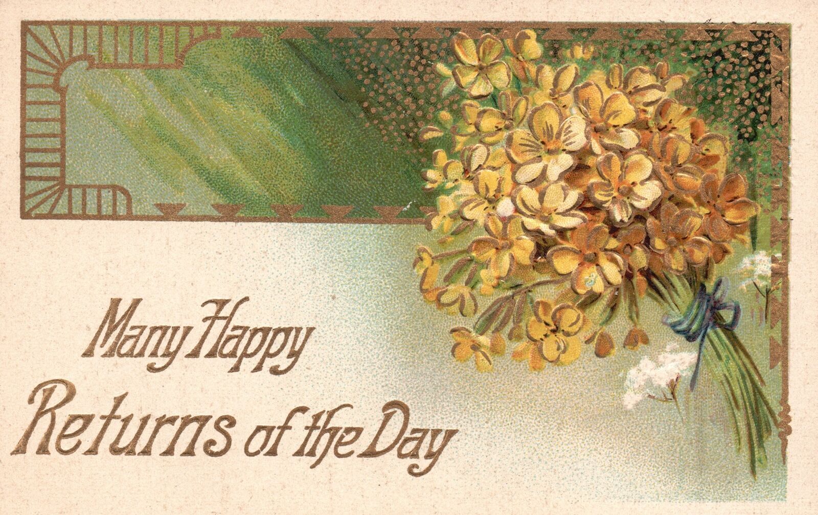 Vintage Postcard 1910's Many Happy Returns of the Day Greetings Bouquet ...