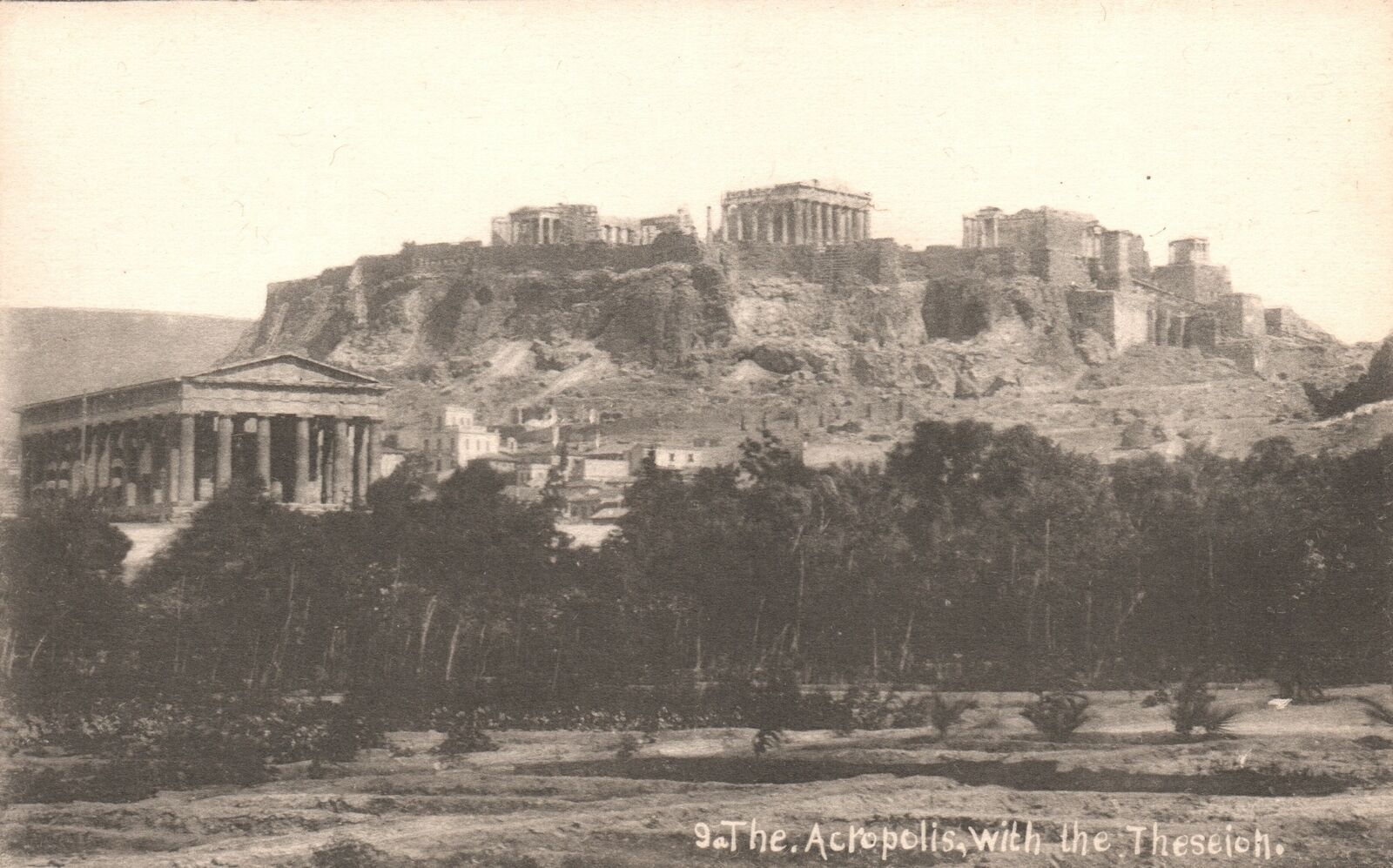 Vintage Postcard 1910's The Acropolis with The Theseion Agora Athens ...