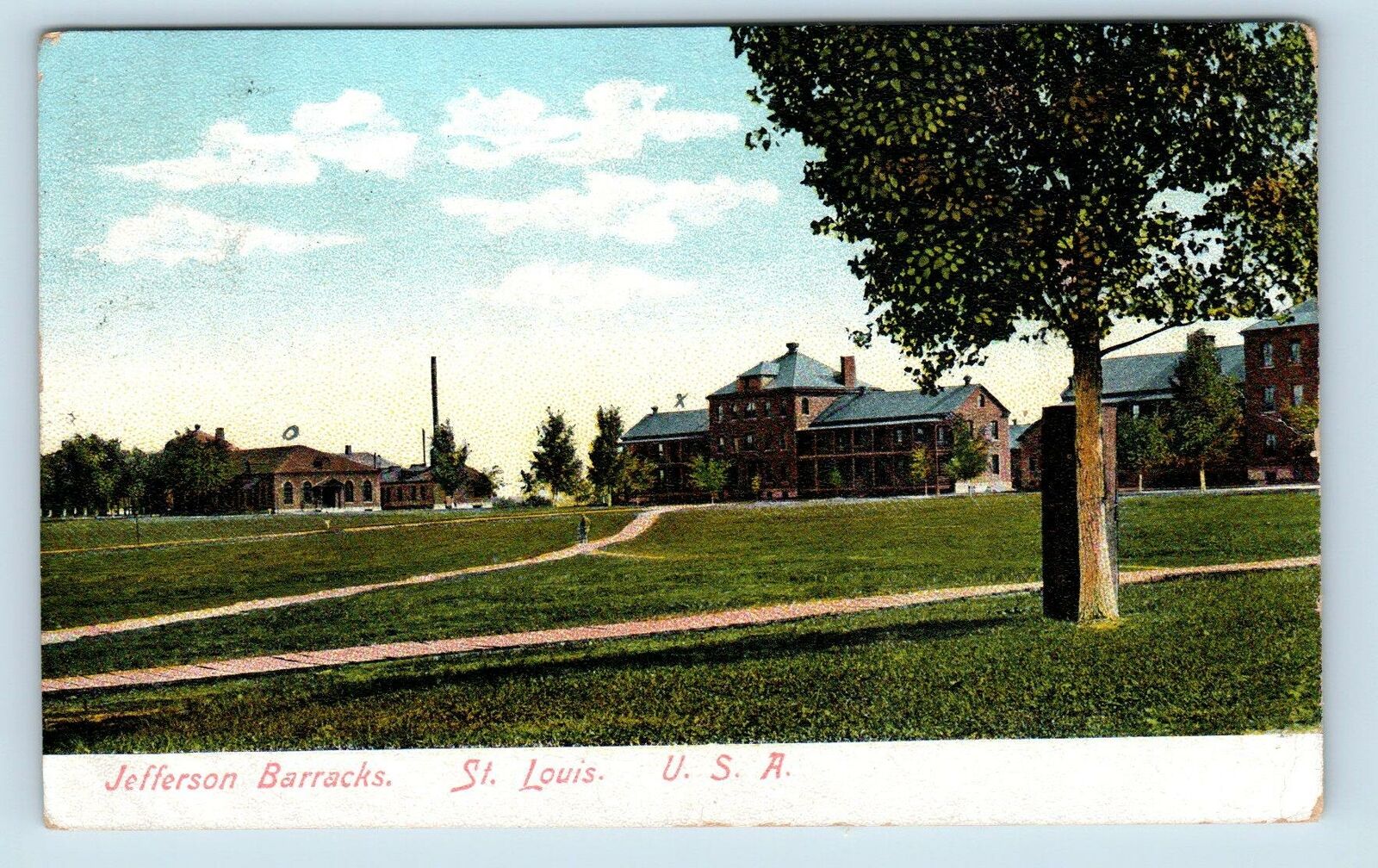 ST LOUIS, MO Missouri ~ JEFFERSON BARRACKS 1909 Military Postcard ...