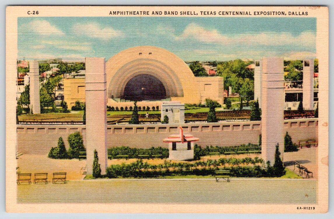 1936 Band Shell & Amphitheatre Texas Centennial Exposition Fair Linen ...