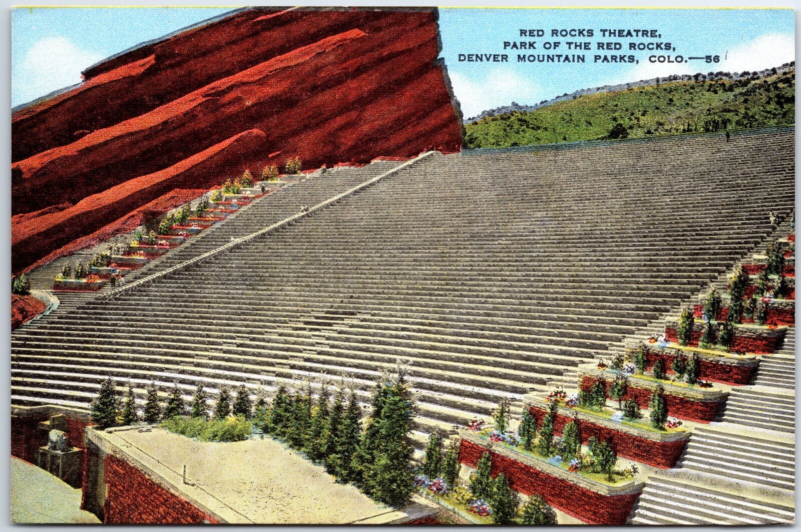 Vintage Postcard Amphitheatre at the Park of the RED Rocks Denver ...