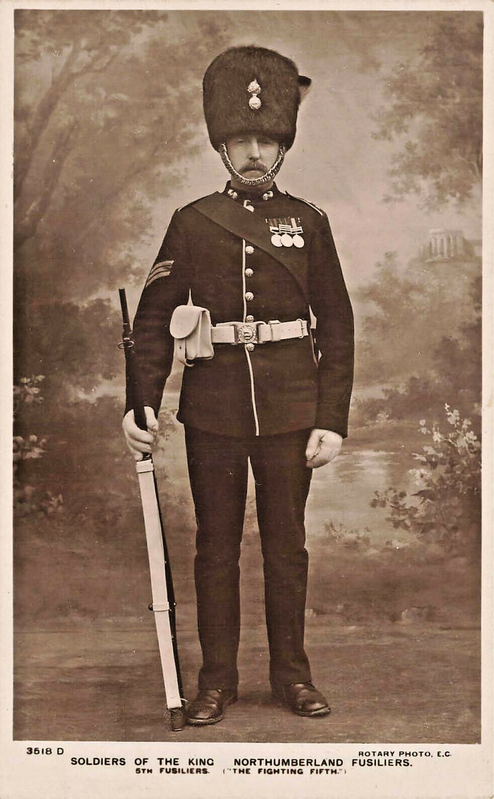 1907 Soldiers Of The King Northumberland Fusiliers Real Photo Postcard ...