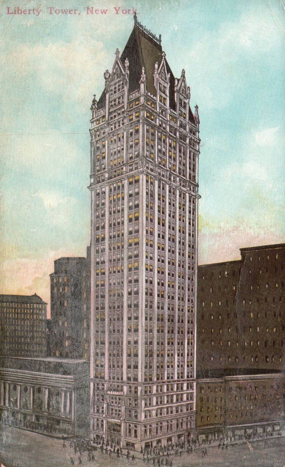 Vintage Postcard Liberty Tower Formerly The Sinclair Oil Building New ...