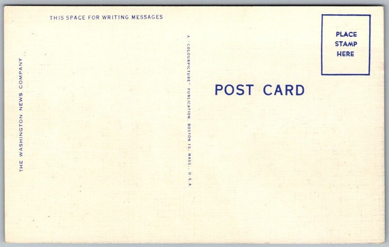 Vtg Washington DC Union Station Train Station Railroad 1940s View Linen ...