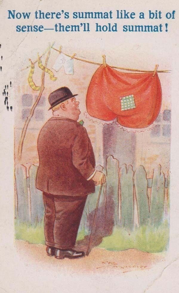 Ladies Lingerie Big Red Bloomers French Knickers Washing Line Comic ...