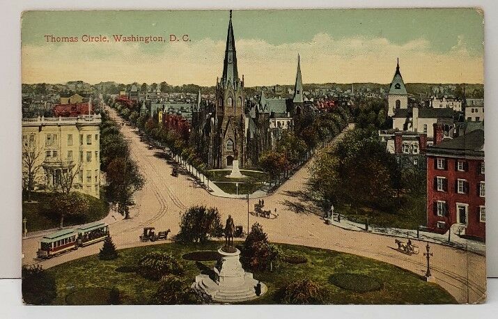 Washington DC, Thomas Circle by The Washington News Co. Early Postcard ...