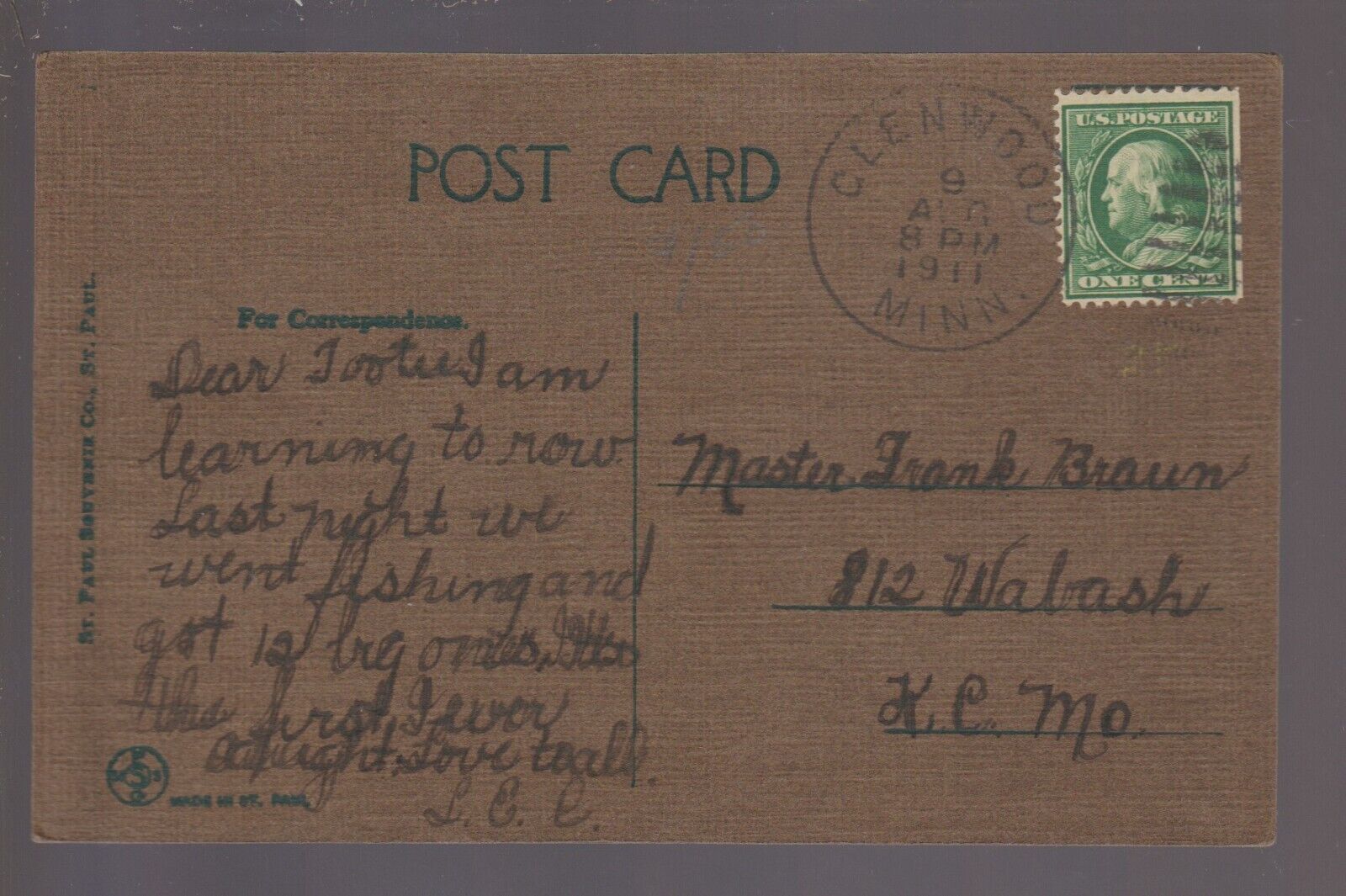 Glenwood MINNESOTA RPPC 1911 FISHING SCENE Prize Fish Catch LAKE ...
