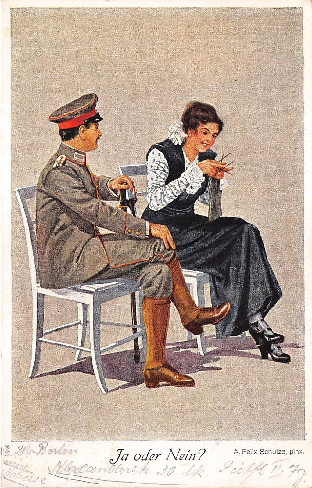 BG4099 ja oder nein couple soldier germany military militaria ...