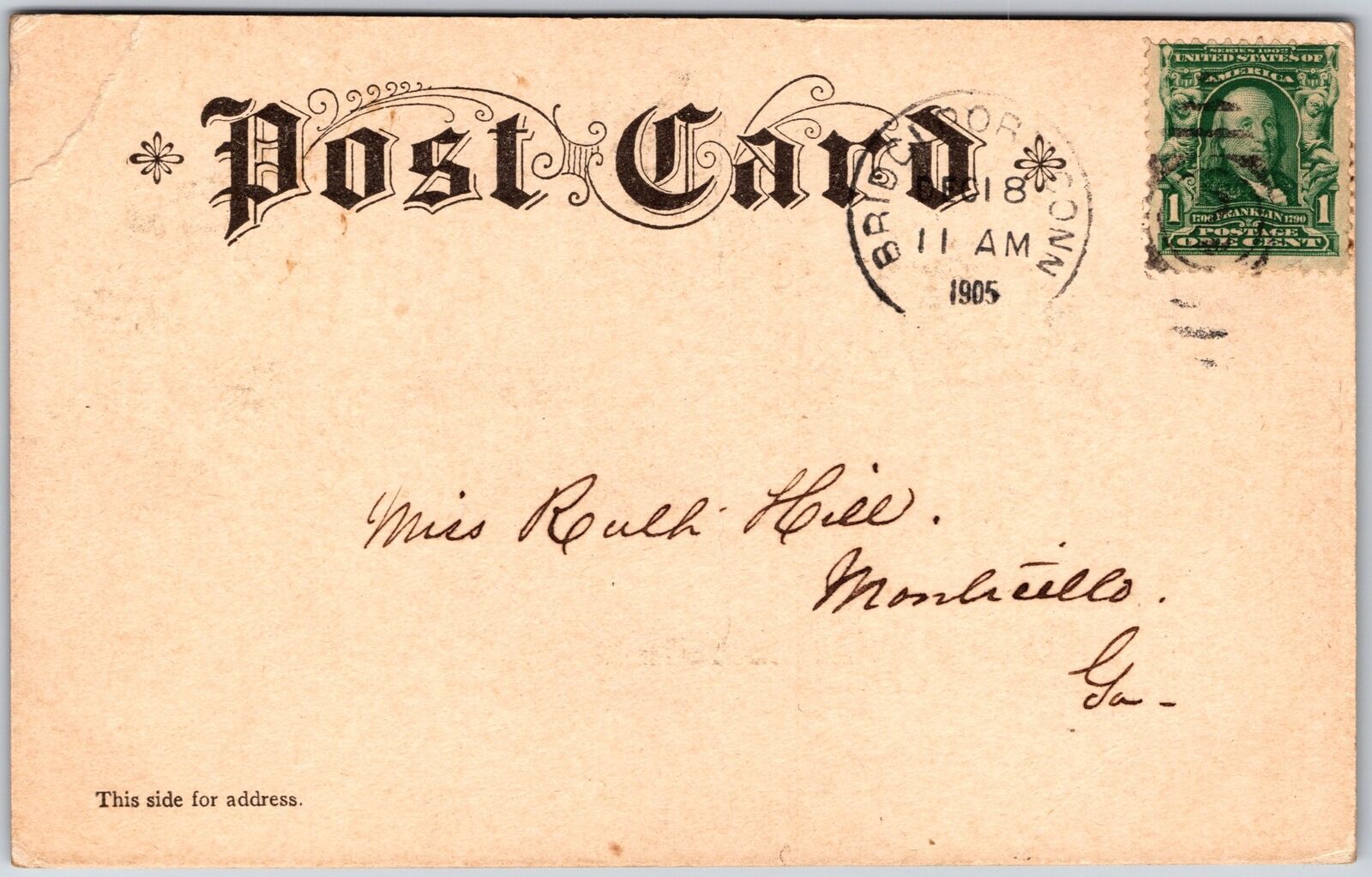 1905 Barnum's Monument Bridgeport Connecticut Historical Antique Posted ...