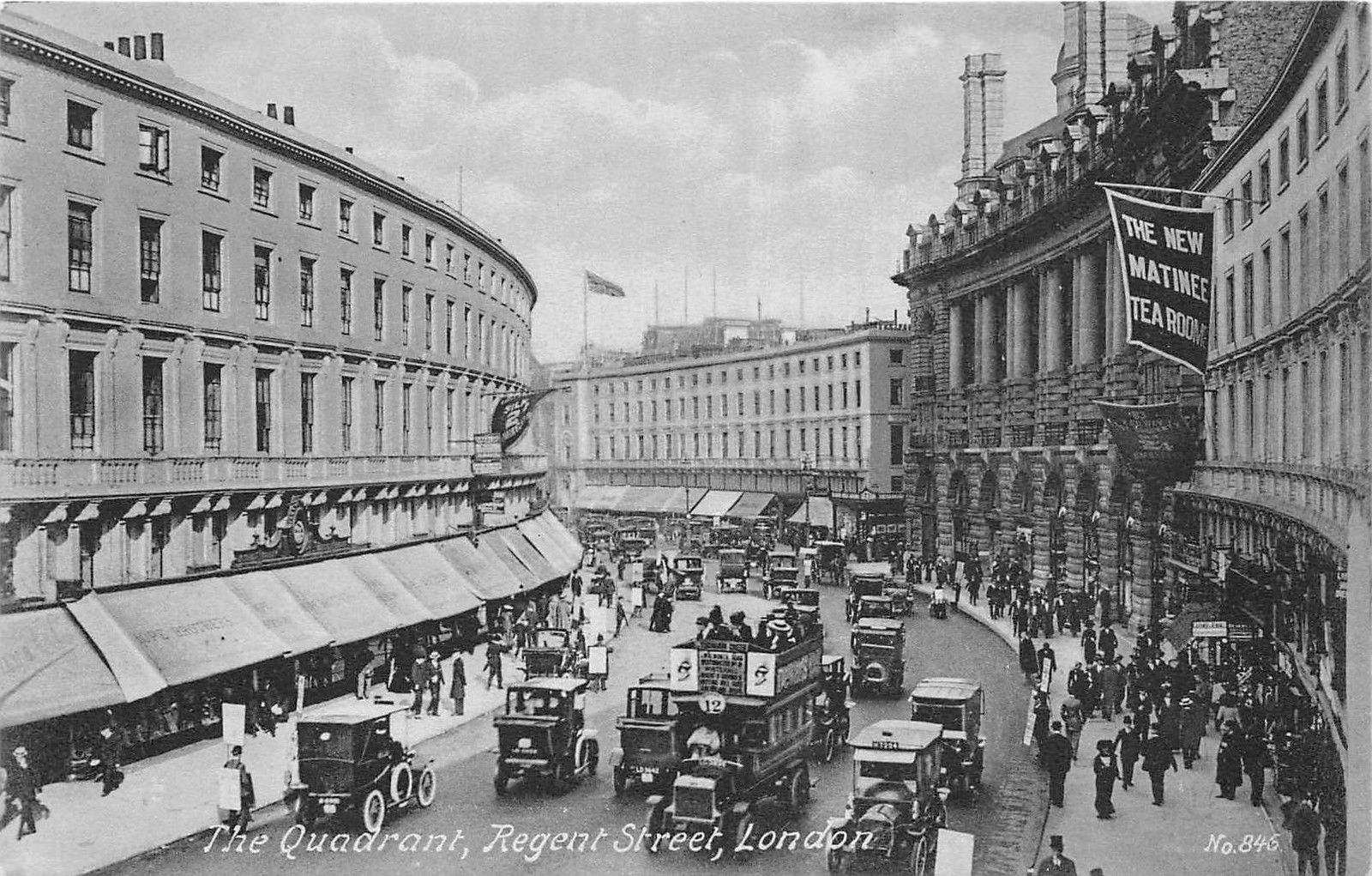 B85129 the quadrant regent street car voiture double decker bus london ...