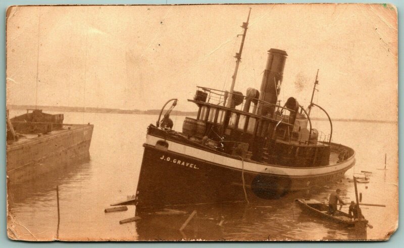 RPPC Sea Going Steamer Tug Boat J O Gravel St Lawrence River 1920s ...