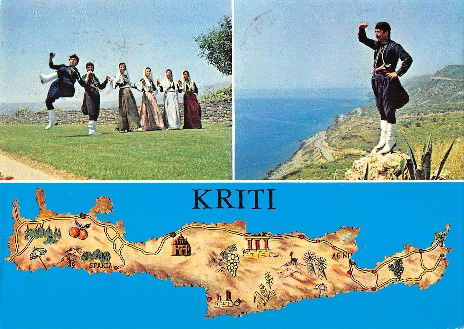 B98972 kriti creta greece types folklore maps cartes geographiques ...