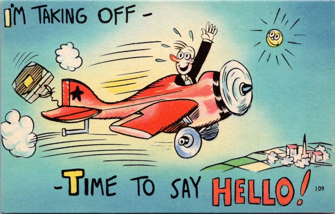 Humour Man In Plane I'm Taking Off Time To Say Hello | Topics - Humour ...