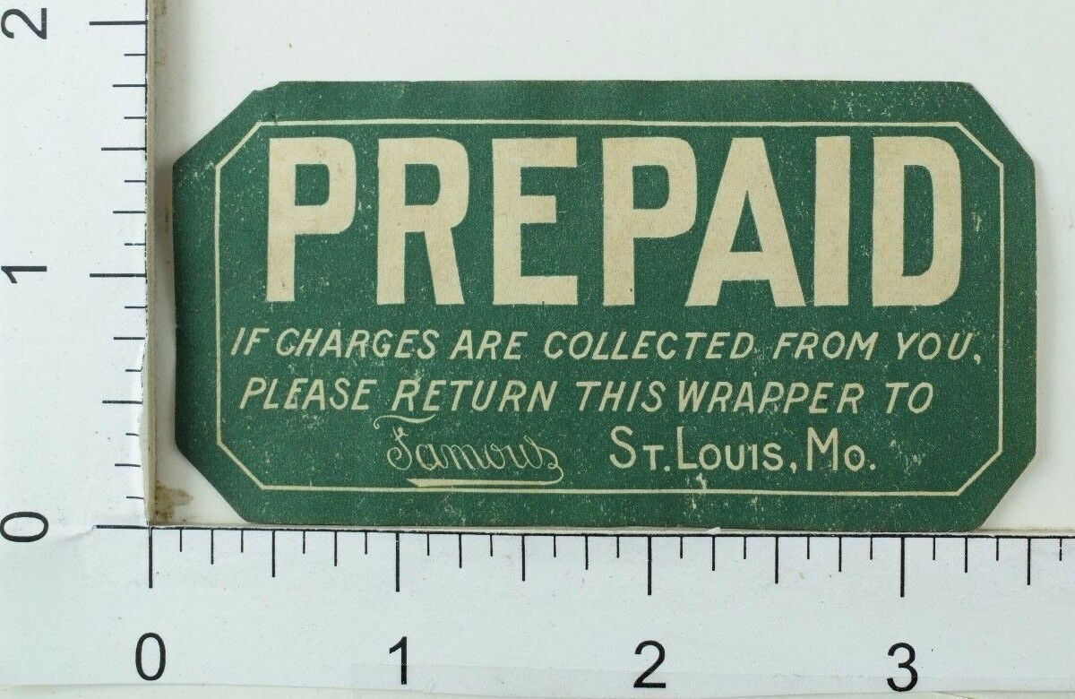1890's Paper Label Prepaid Poster Stamp Wrapper P35 | Ephemera - Chromo ...