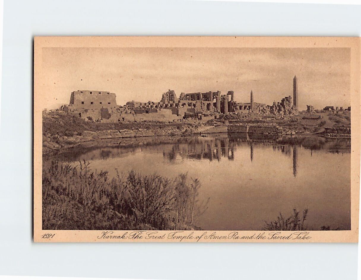 Postcard The Great Temple of Amun-Re and the Sacred Lake Karnak Egypt ...