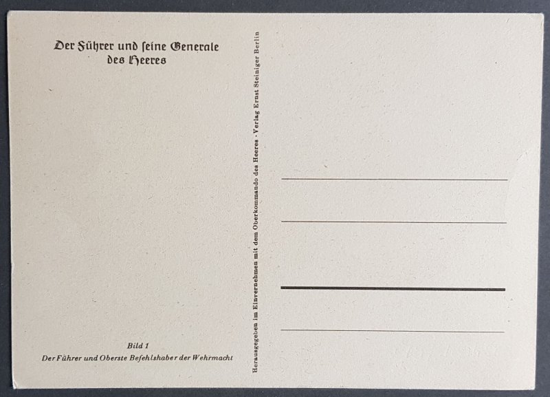 Germany Third 3rd Reich Original Nazi Artist Postcard Fuhrer Adolf ...