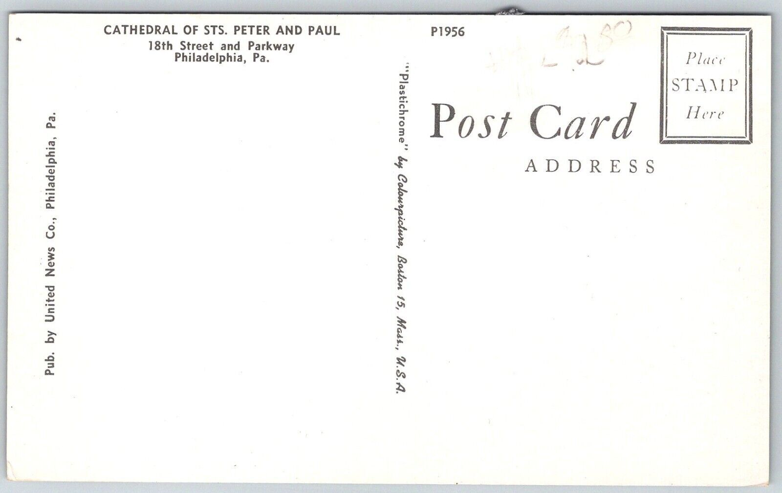 Philadelphia Pennsylvania 1960s Postcard Cathedral Of St Peter And Paul ...