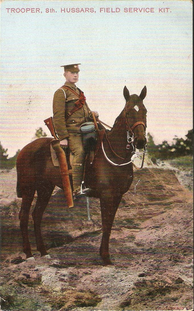 "Horse. Trooper 8th Hussars. Field Service" Old vintage English photo ...