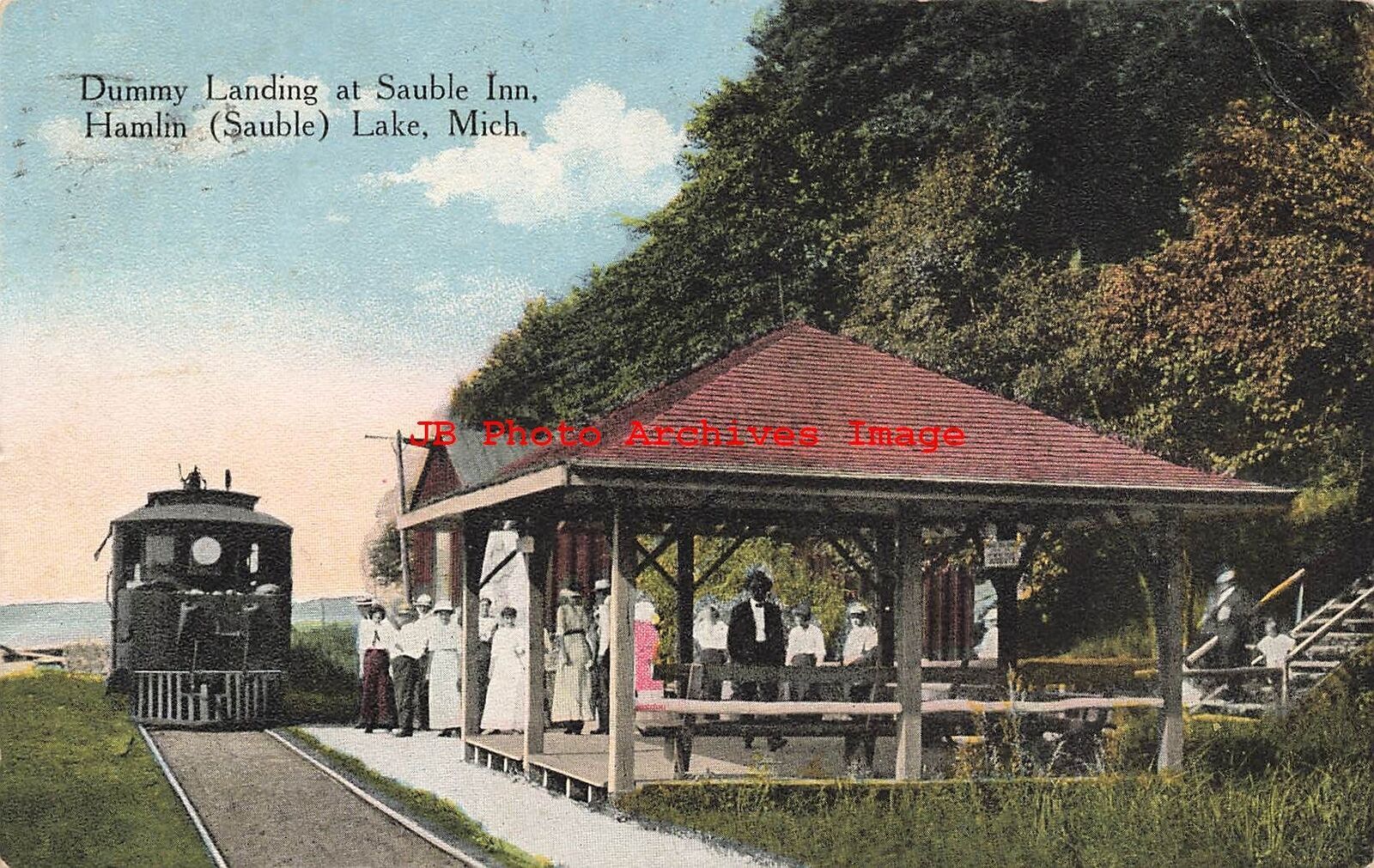 MI, Hamlin Lake, Michigan, Interurban Railroad Station at Sauble Inn ...