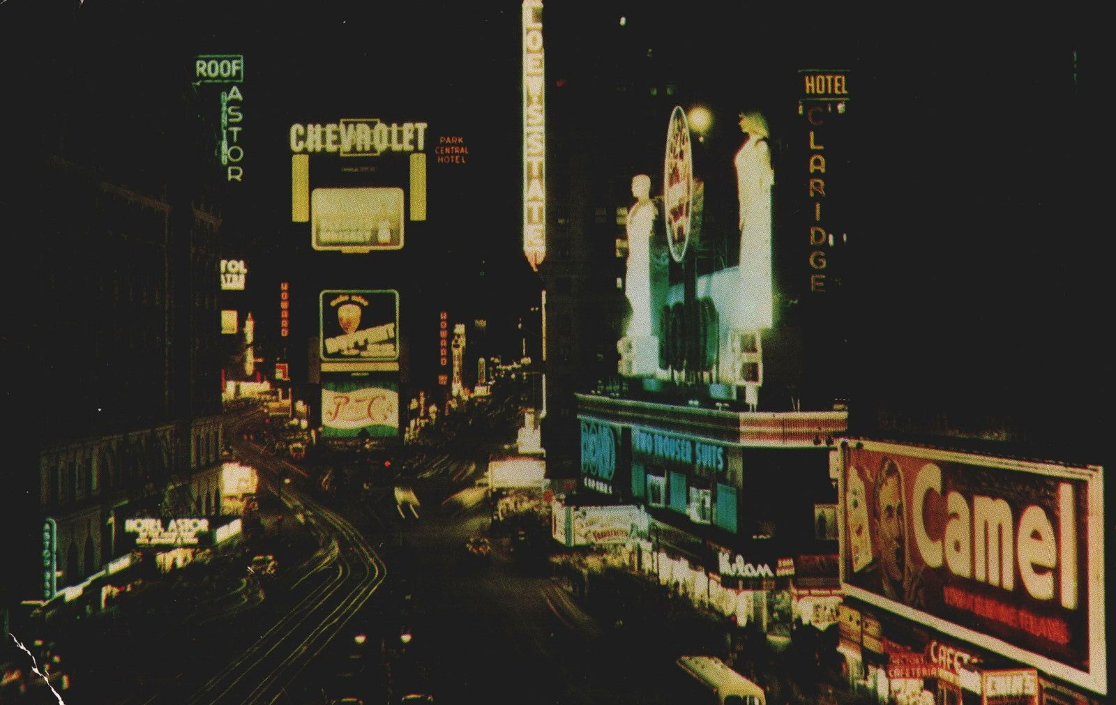 Vintage Postcard Times Square New York City Street Scene With ...