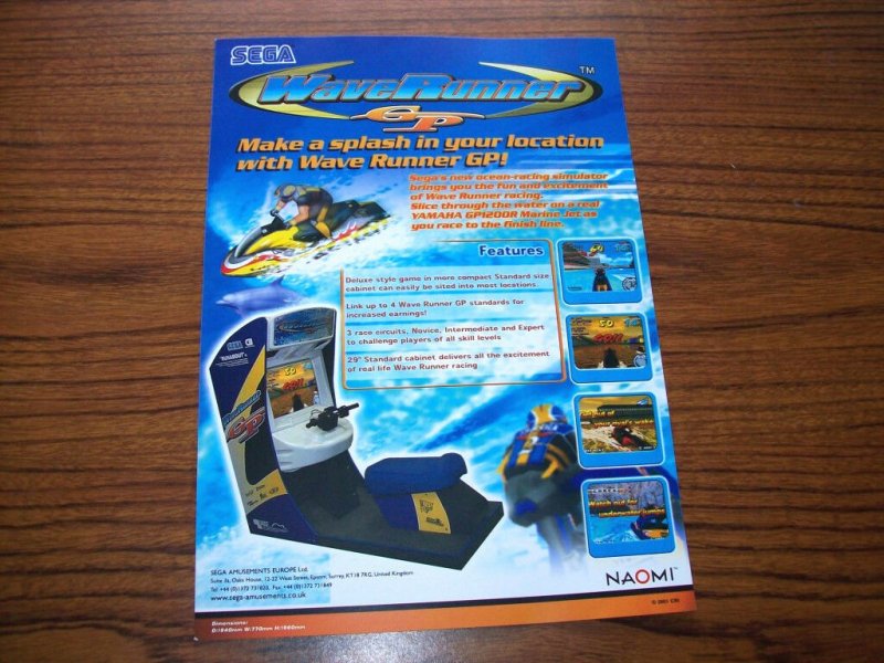 Wave Runner by Sega 2001 Original Video Arcade Game Machine Flyer ...