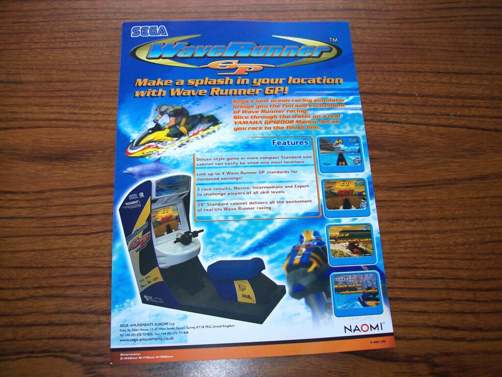 Wave Runner by Sega 2001 Original Video Arcade Game Machine Flyer ...