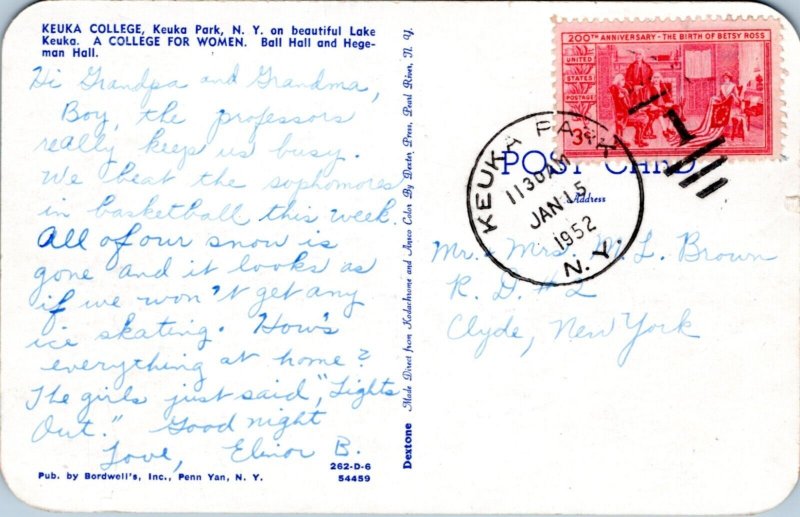 Postcard NY - Keuka College - Ball Hall and Hegeman Hall | United ...