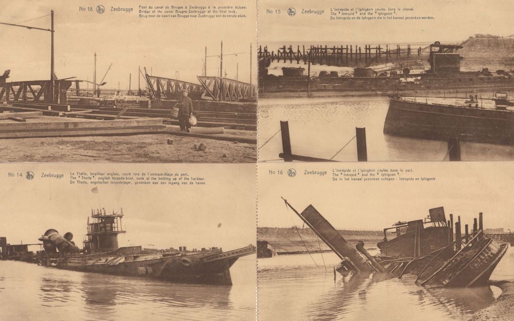 Zeebrugge Intrepid Ship 4x Belgium WW1 Military Postcard s | Europe ...