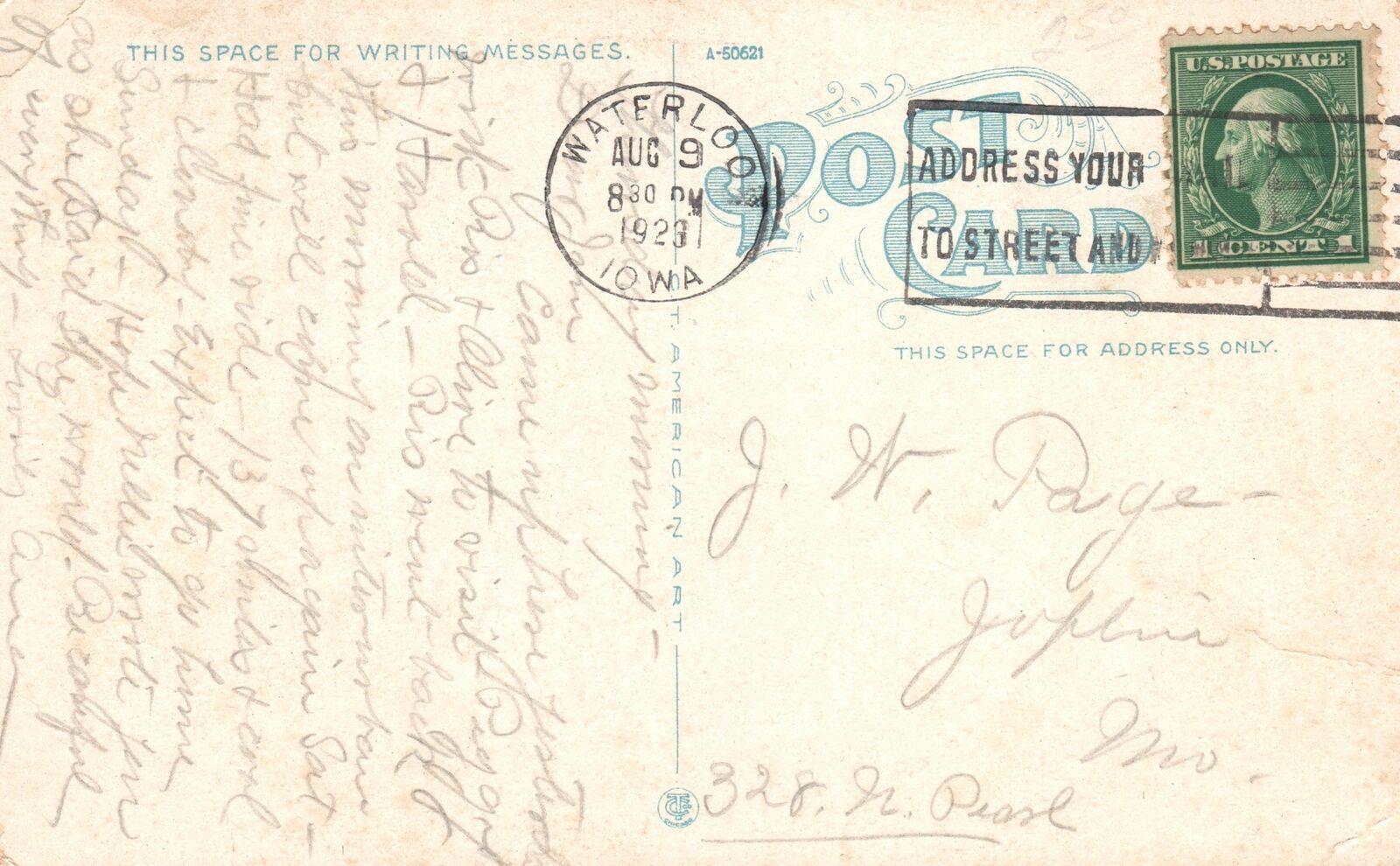 Vintage Postcard 1923 Post Office Building Waterloo Iowa IA Structure U ...