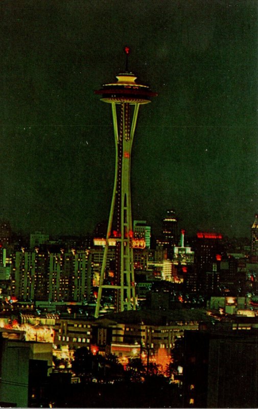 Washington Seattle The Space Needle At Night | United States ...
