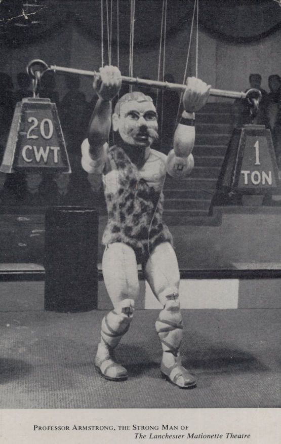 Strong Man Muscle Builder Weight Lifting Marionette Puppet Theatre Old ...