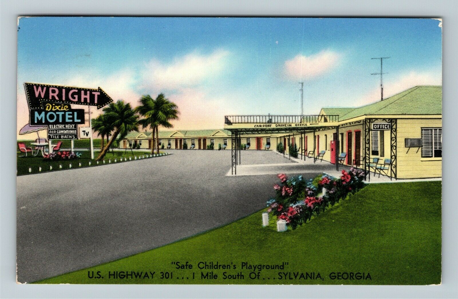 Sylvania GA-Georgia, Wright Dixie Motel, Advertising, Chrome c1957 ...