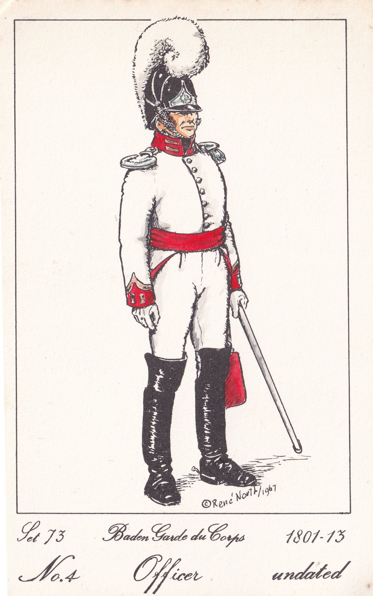 Baden Guard Du Corps French Officer Soldier Napoleonic War Uniform ...