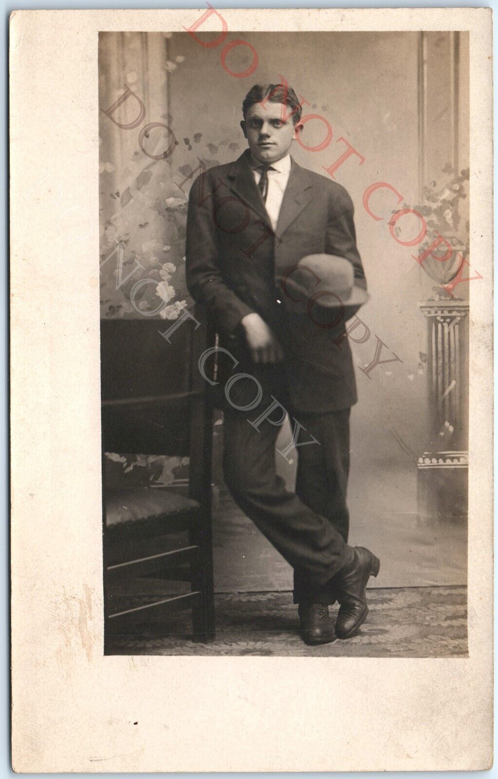 ID'd c1910s Cool Young Man Bowlers Hat RPPC Photo Fred Dolan Killed by ...