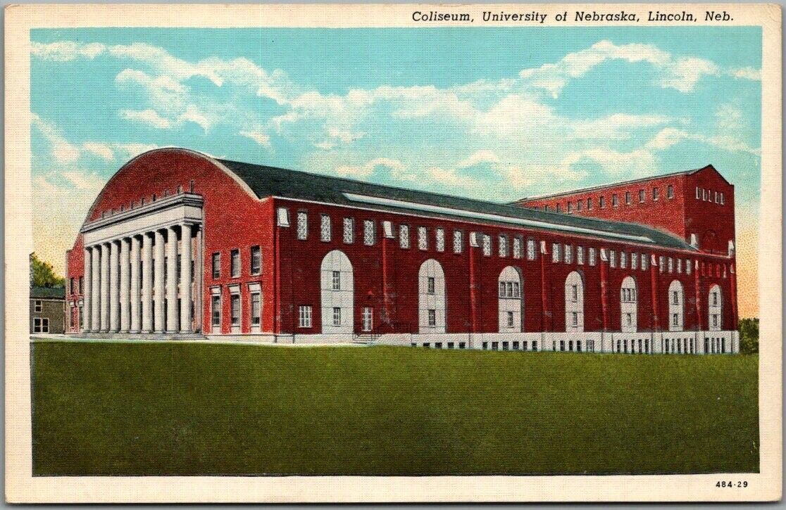 Vintage 1940s University of Nebraska Postcard Coliseum Building View ...