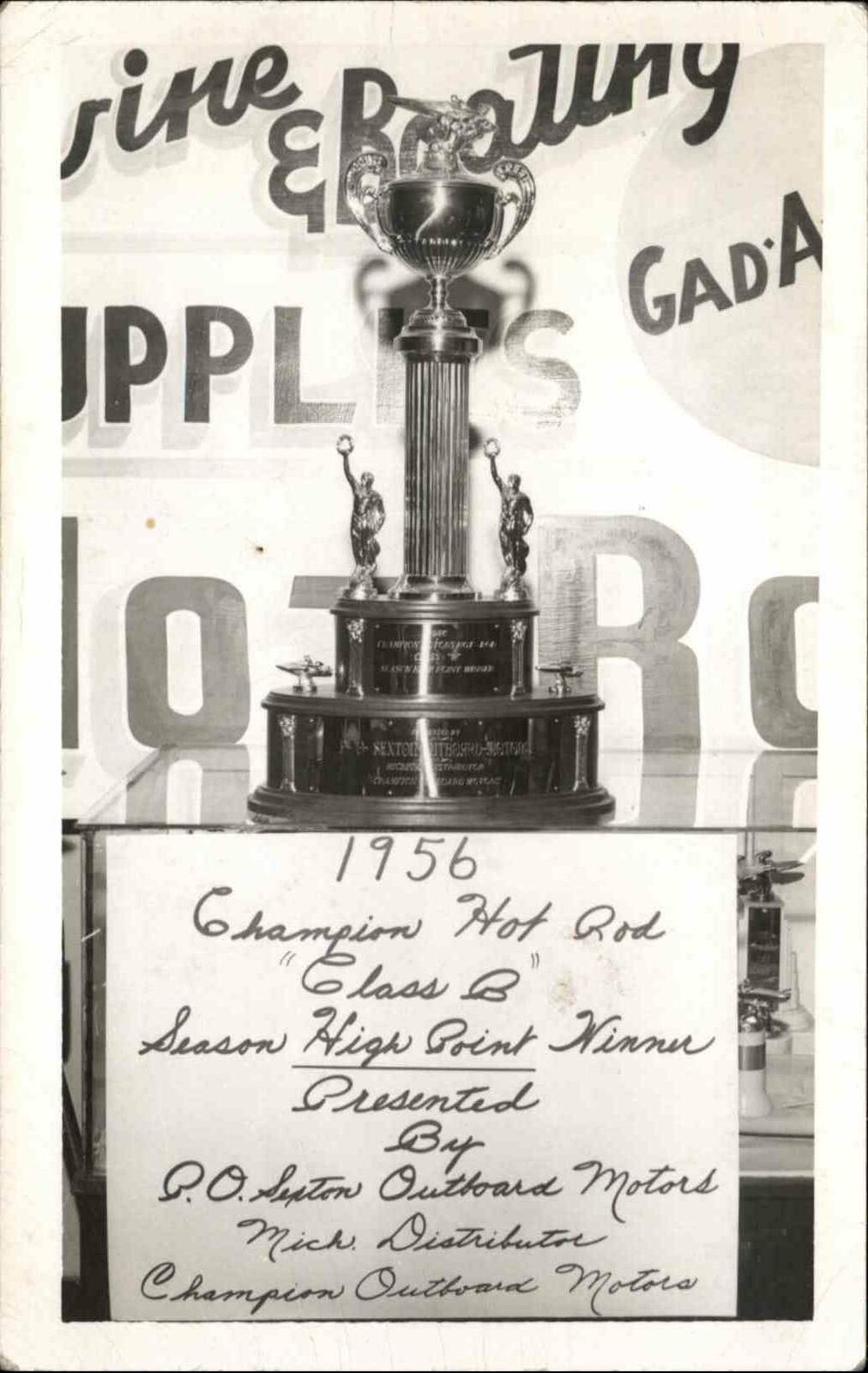 Trophy 1956 Hot Rod Champ Michigan Sexton Outboard Motors Car Racing ...