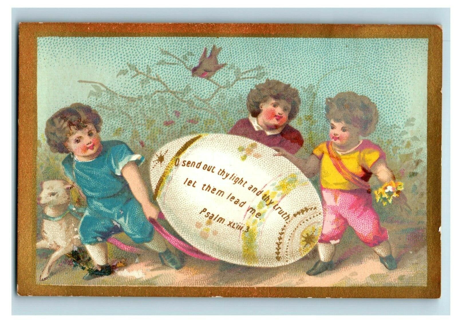 1880's-90's Victorian Easter Cards Giant Eggs Children Lamb Lot Of 3 ...