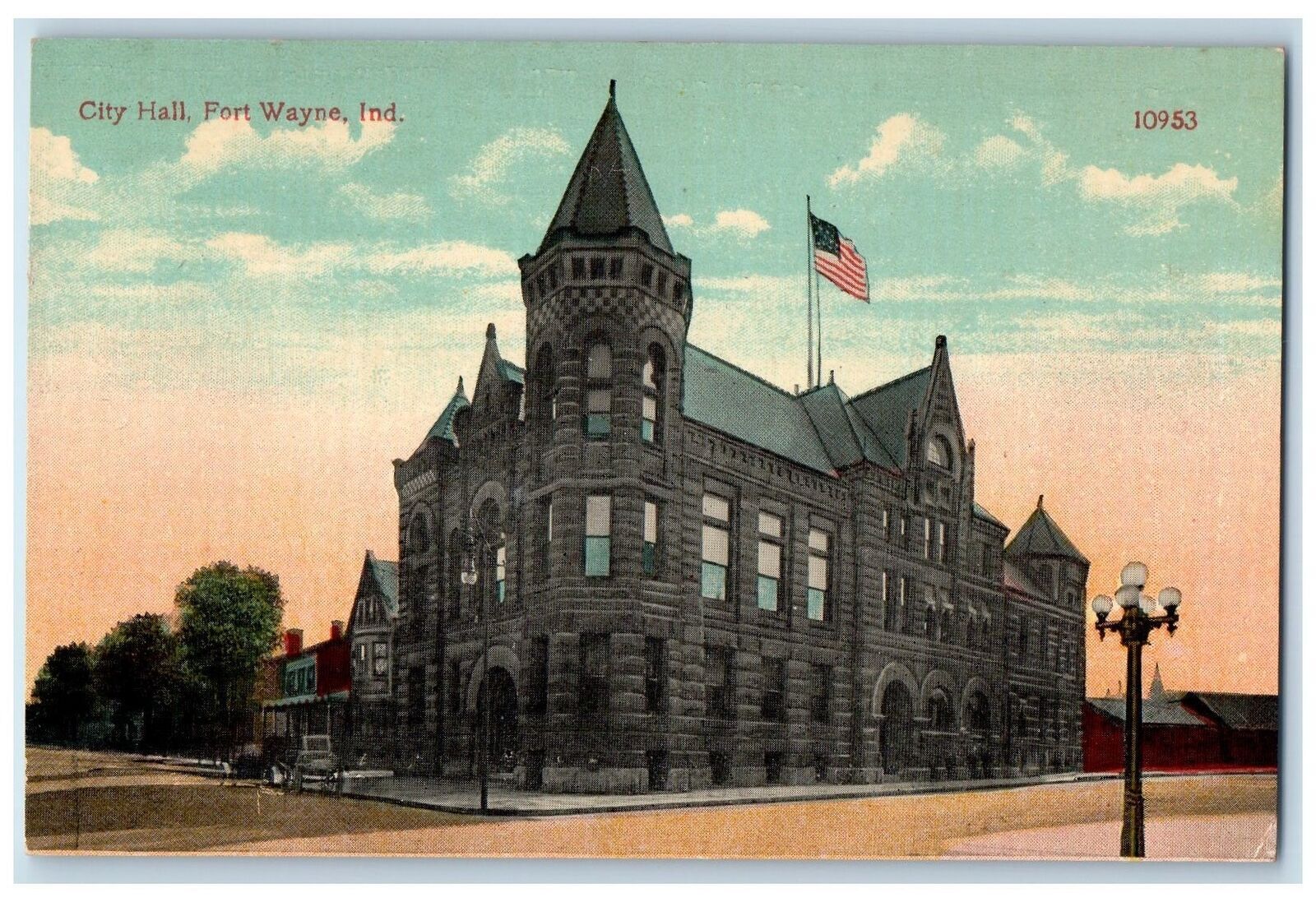 c1920s City Hall Exterior Scene Fort Wayne Indiana IN Posted Vintage ...