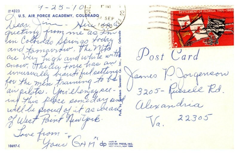 1970s Large Letter Military Base Postcard Air Force Academy CO Colorado ...