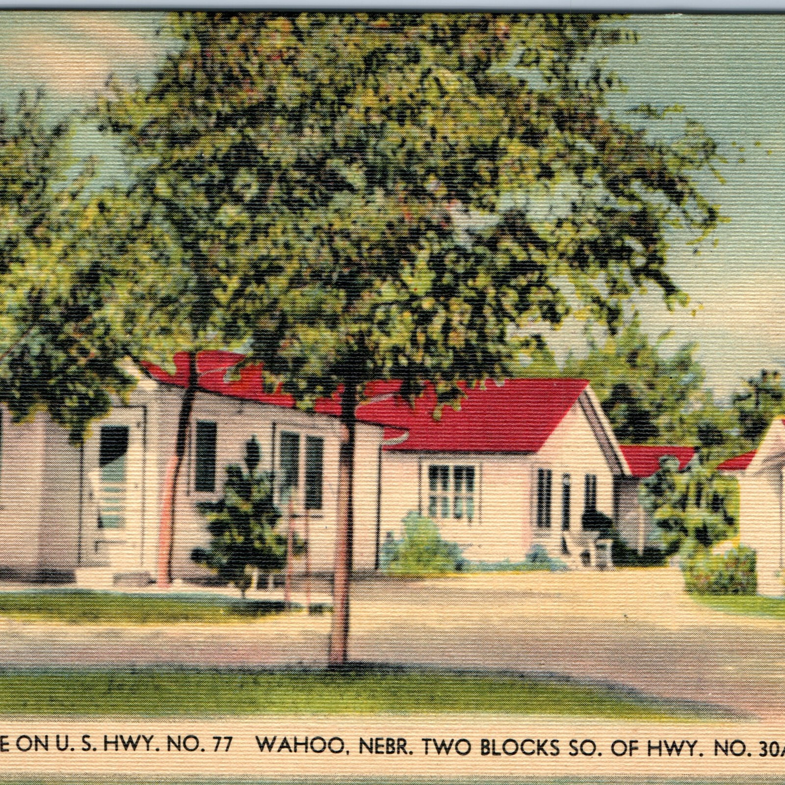 c1940s Wahoo, Nebr. Maple Motor Lodge PC Inn Motel Cabin House Hwy 30 ...